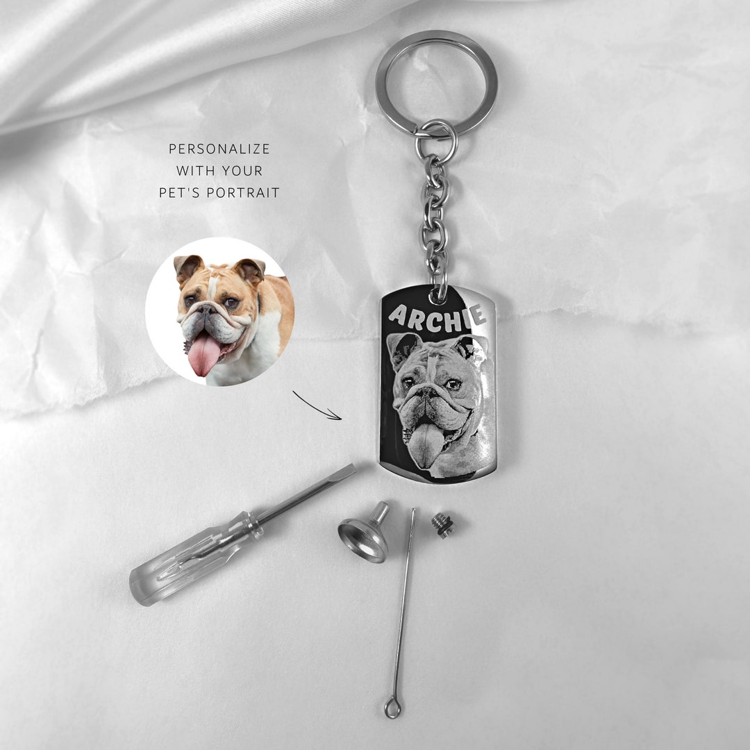 Personalized Cremation Keychain Pet Ashes Keepsake Pet Loss Gift Dog ...