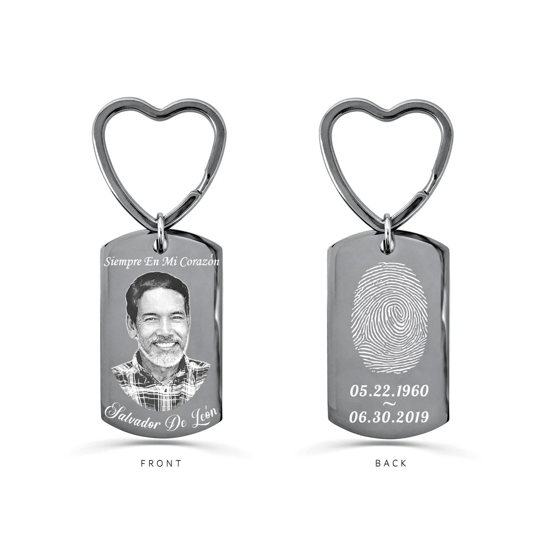 Actual Fingerprint Keychain, Engraved Fingerprint Keychain, Thumbprint ...
