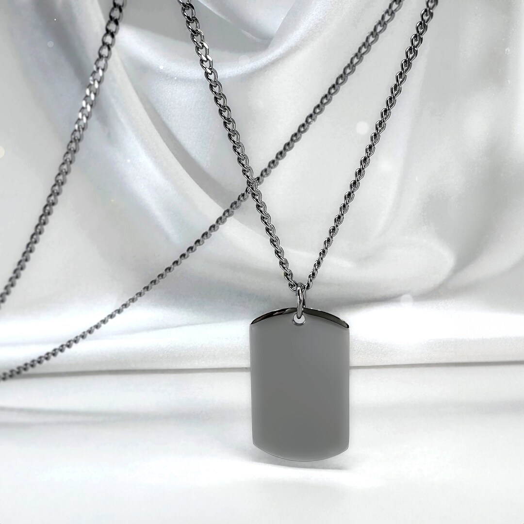 Boys Initial Pendant and Necklace, Kids Custom Dog Tag Chain, Kids ...