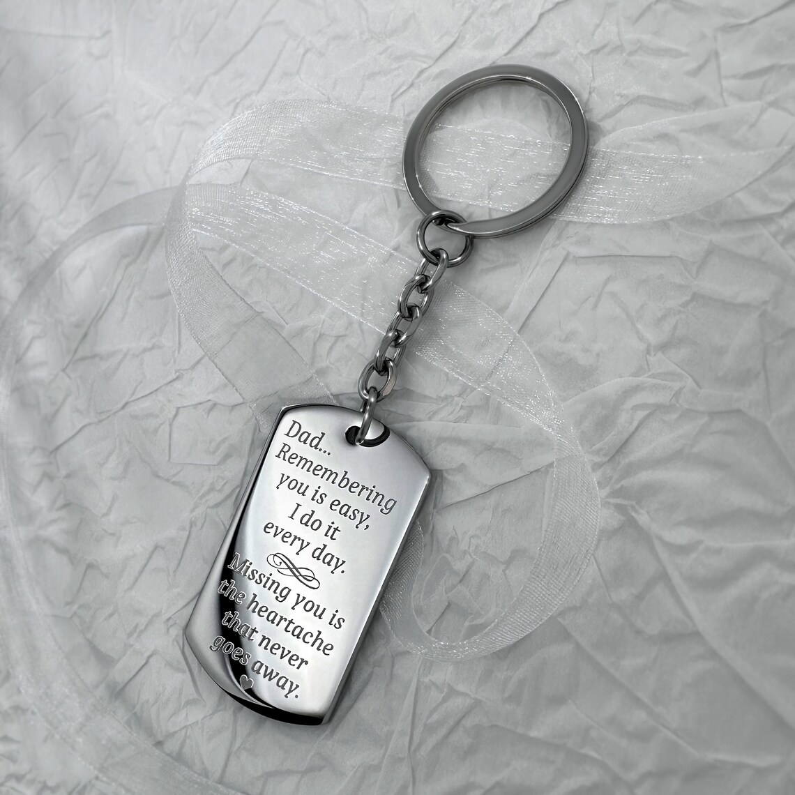 Personalized Memorial Keychain, Actual Fingerprint Keychain, Customized ...