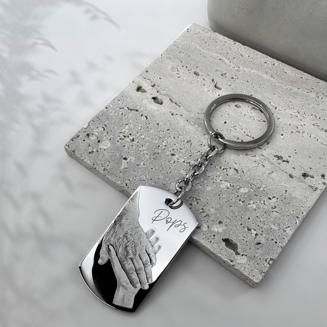 Actual Fingerprint Keychain - Customized Memorial Keychain - Signature ...