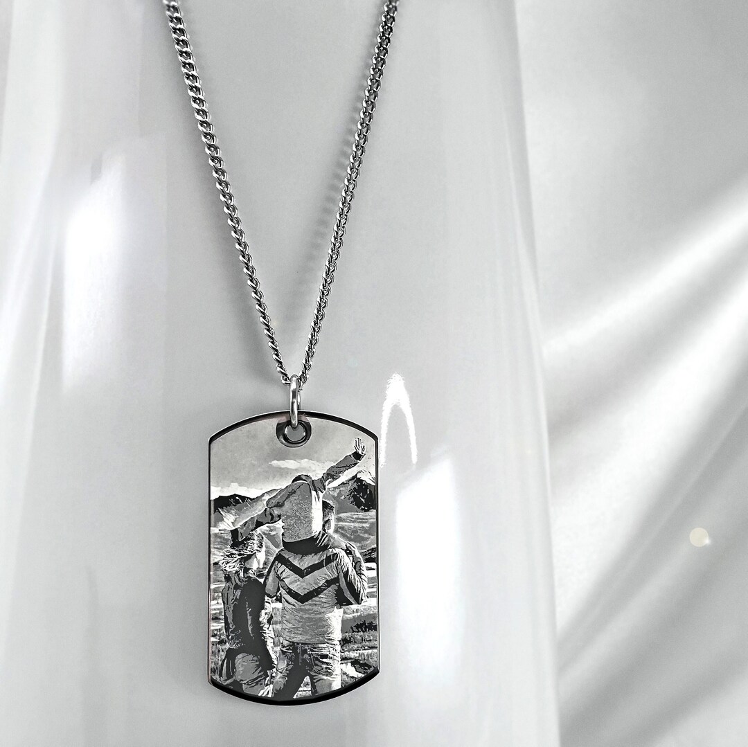 Father Gift, Custom Dog Tag for Dad With Kids Picture and Names ...
