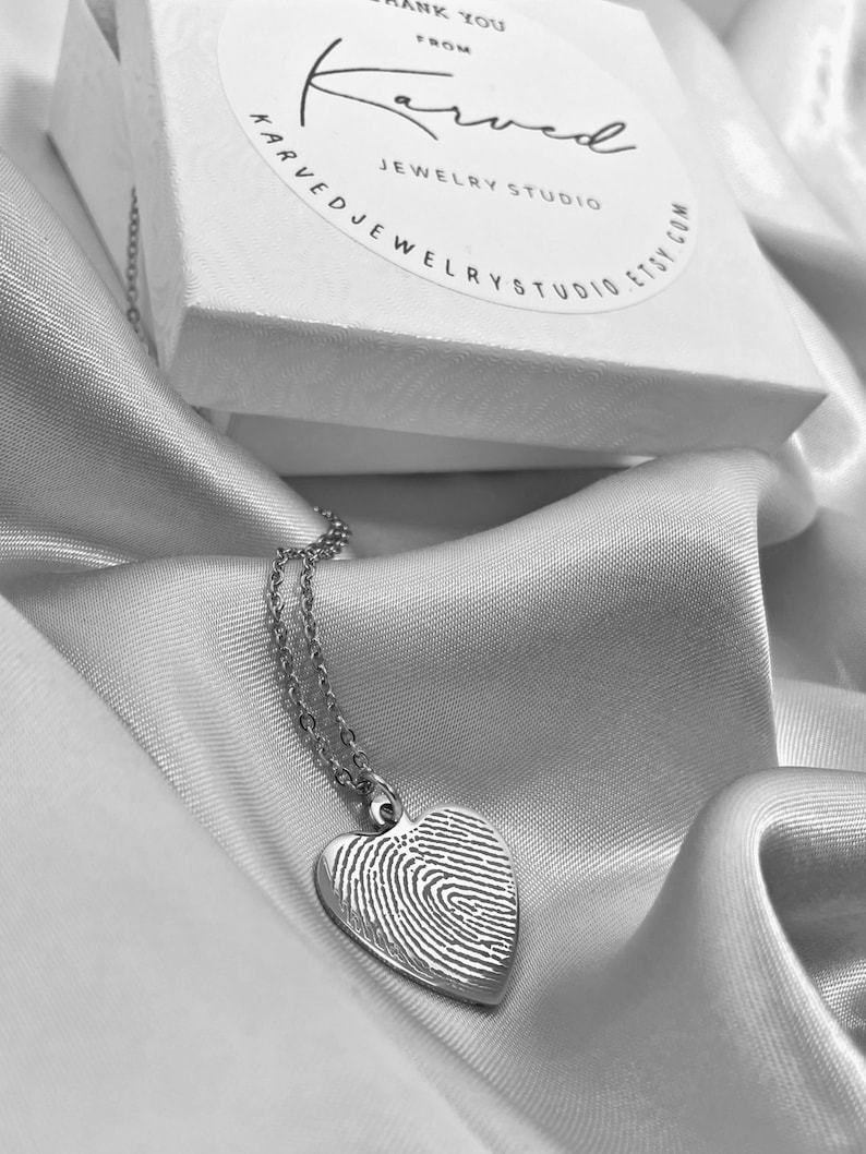 Memorial Fingerprint Jewelry Actual Thumbprint Necklace - Etsy