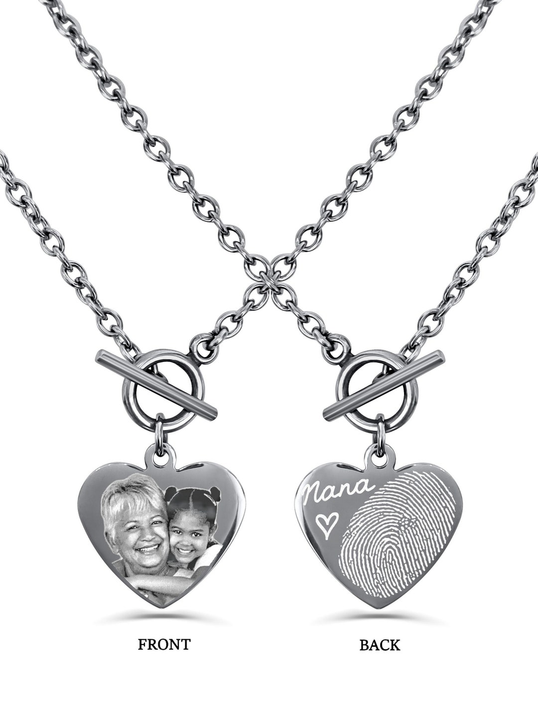 Actual Fingerprint Necklace, Engraved Thumbprint Jewelry, Handwriting ...