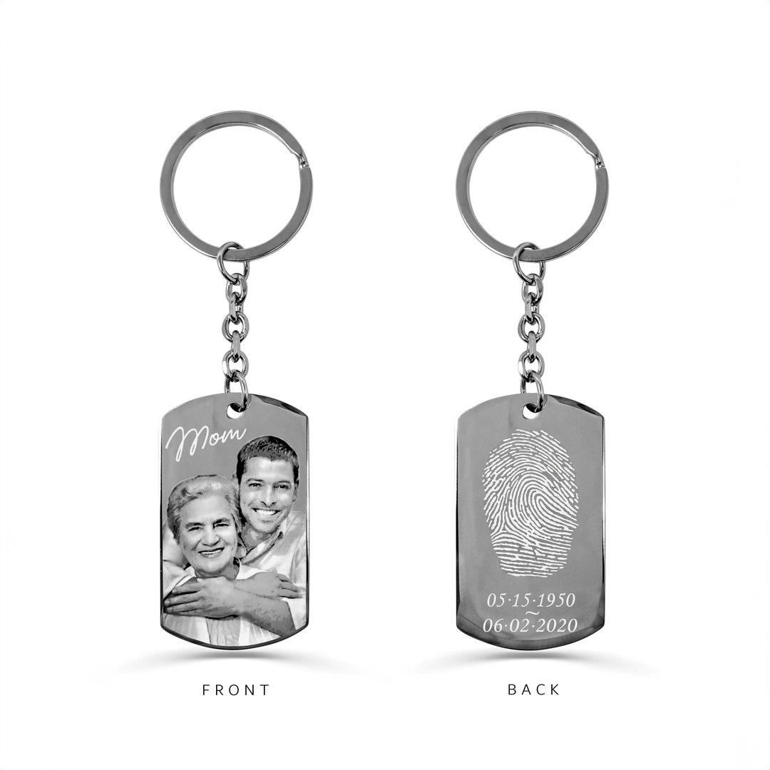 Actual Fingerprint Keychain, Engraved Fingerprint Keyring, Your ...