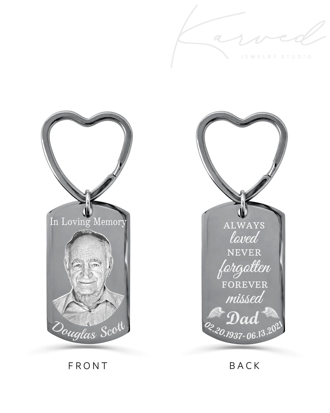 Engraved Photo Keychain Picture Keychain Photo Engraved - Etsy