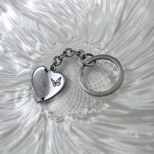 Personalized Memorial Keychain, Remembrance Keychain, Fingerprint ...