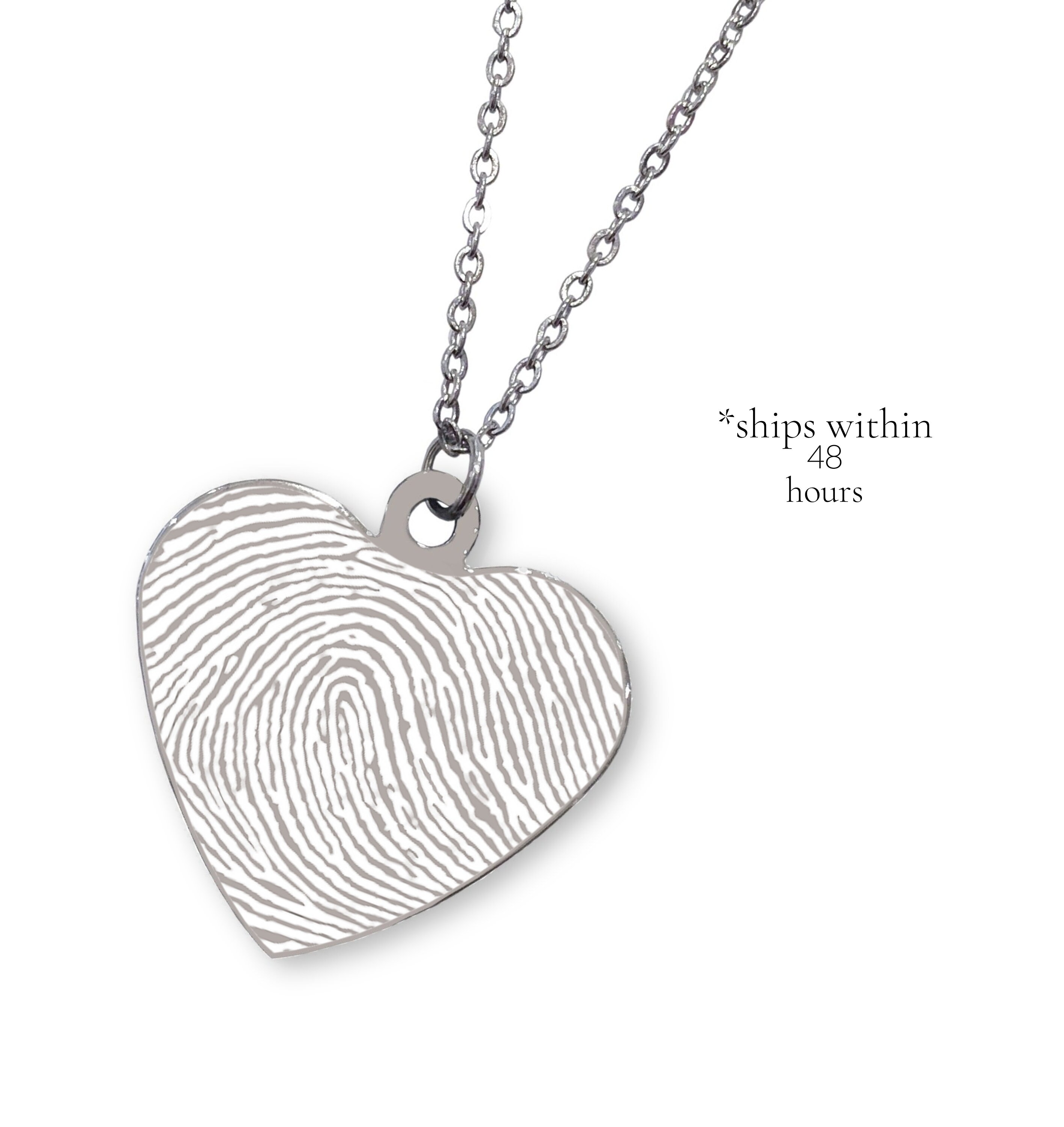 Actual Fingerprint Necklace Engraved Fingerprint Jewelry - Etsy