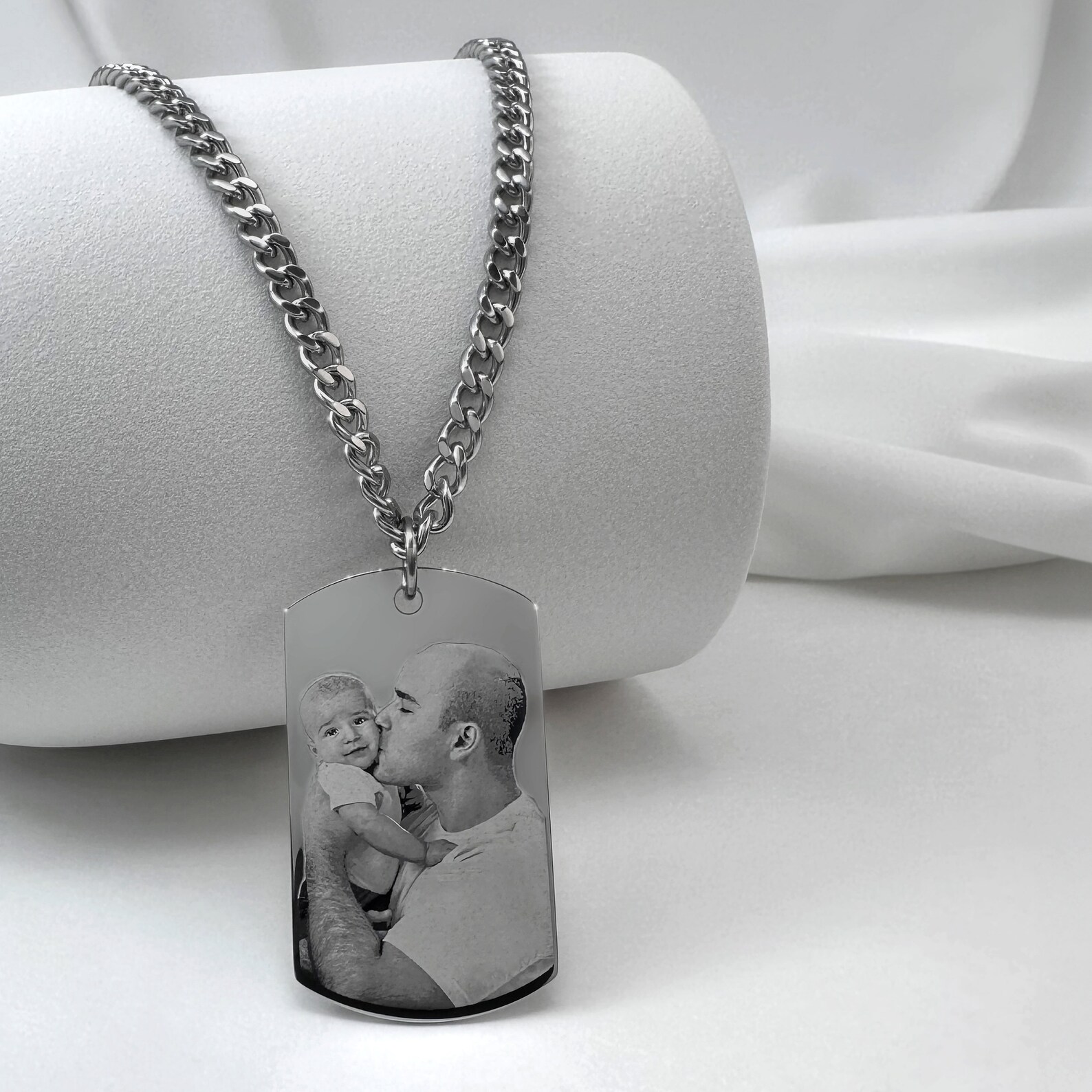 Father Gift, Custom Dog Tag for Dad With Kids Picture and Names ...