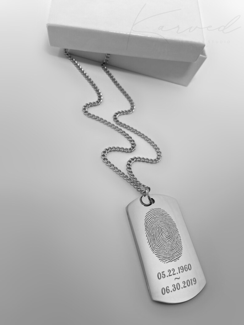 Fingerprint and Photo Necklace Custom Fingerprint Jewelry - Etsy