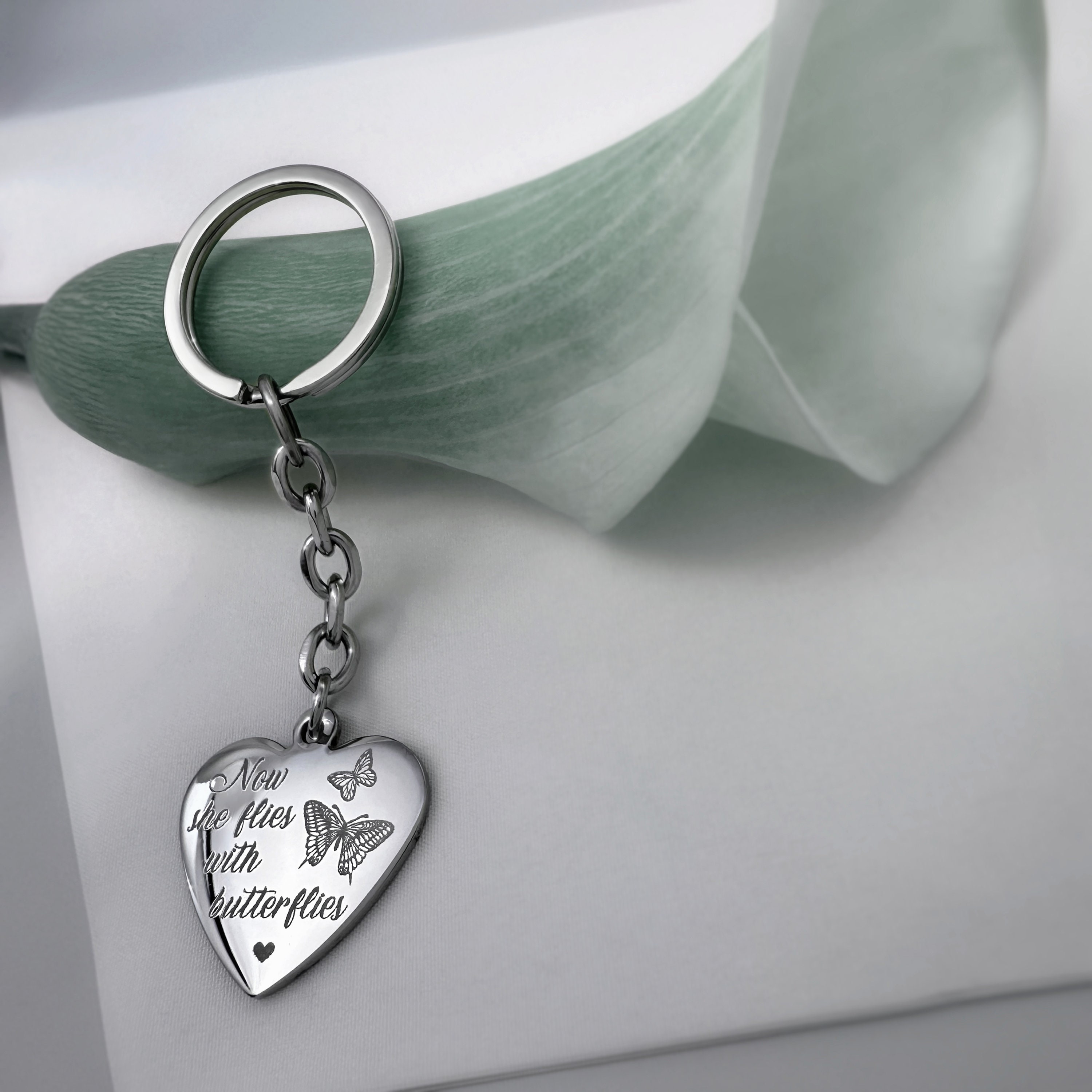Actual Fingerprint Stainless Steel Keychain, Engraved Thumbprint Car ...
