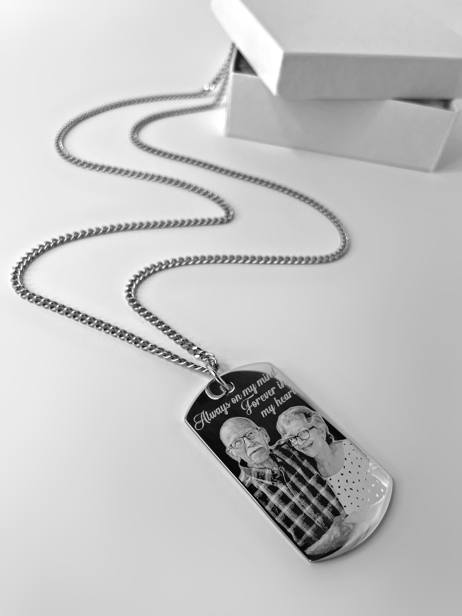 Memorial Photo Gift Picture Necklace for Men Custom - Etsy
