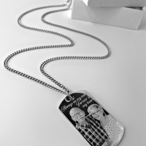 Memorial Photo Gift Picture Necklace for Men Custom - Etsy
