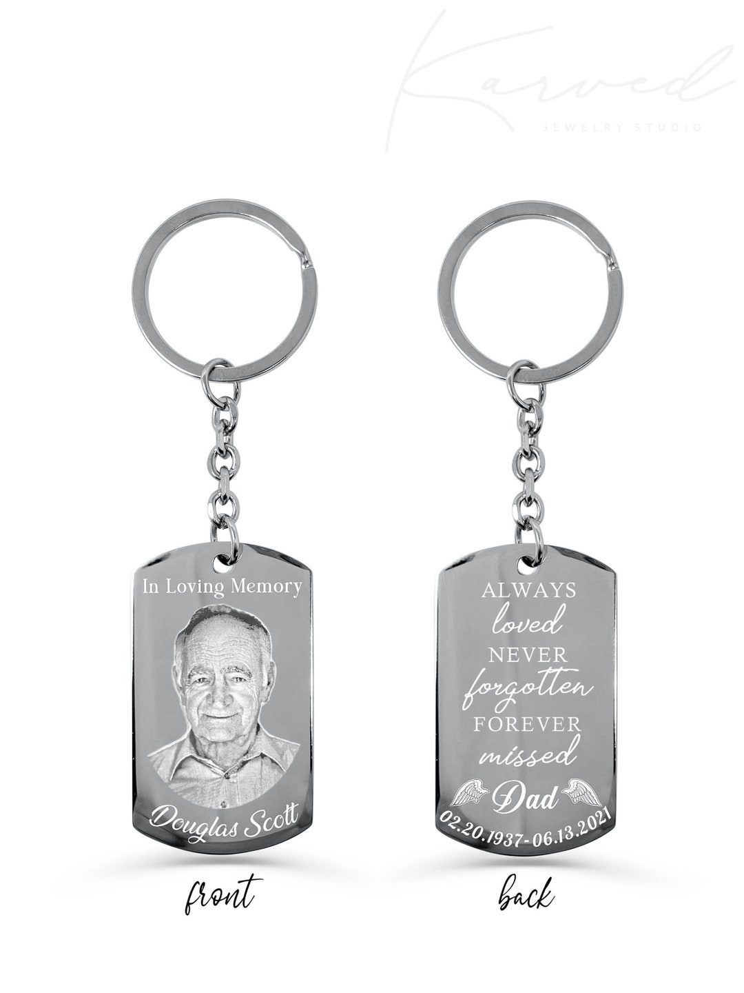 Personalized Memorial Keychain Remembrance Keychain in - Etsy