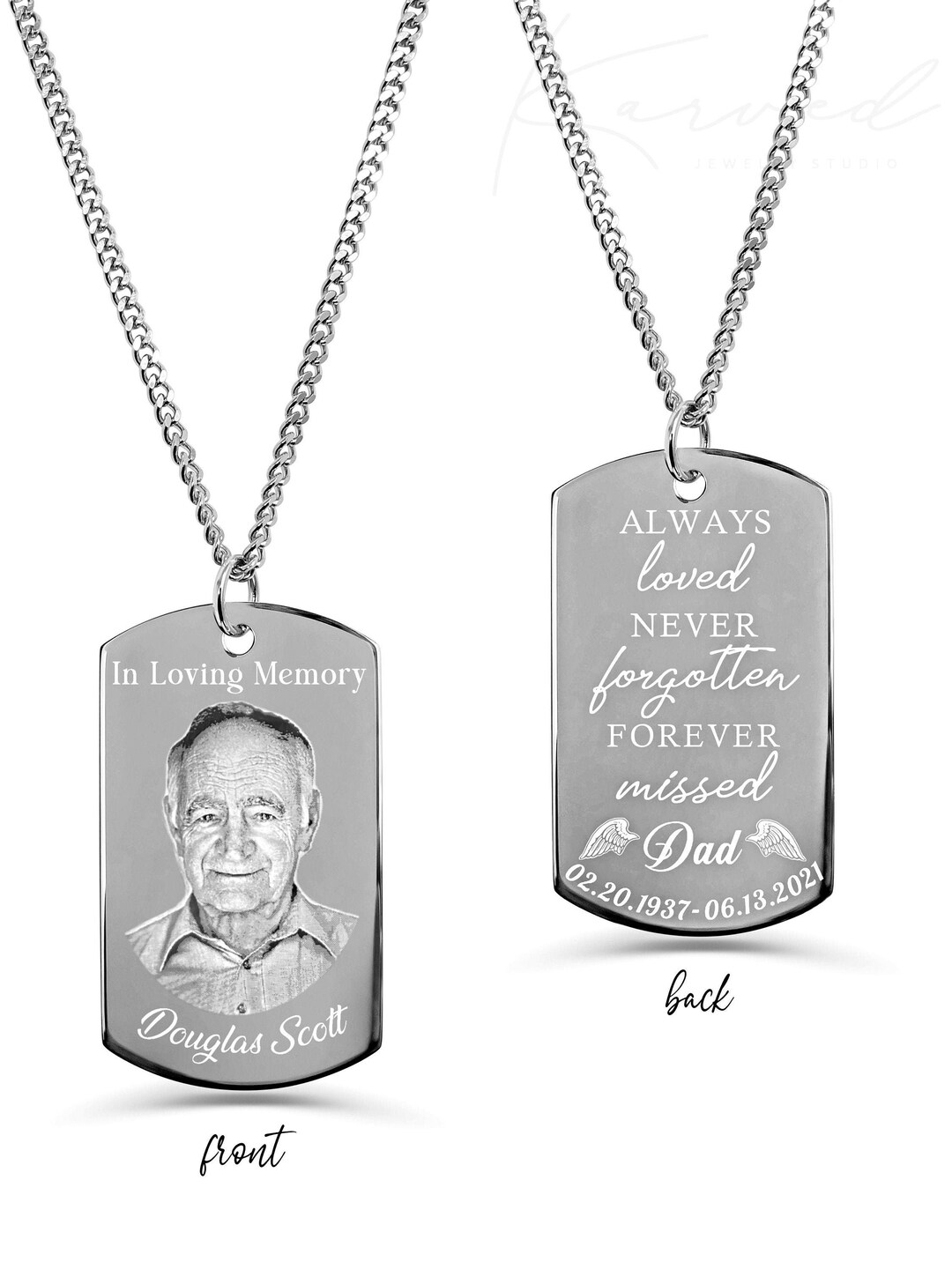Memorial Jewelry Memorial Dog Tag in Memory Dog Tag Dad - Etsy