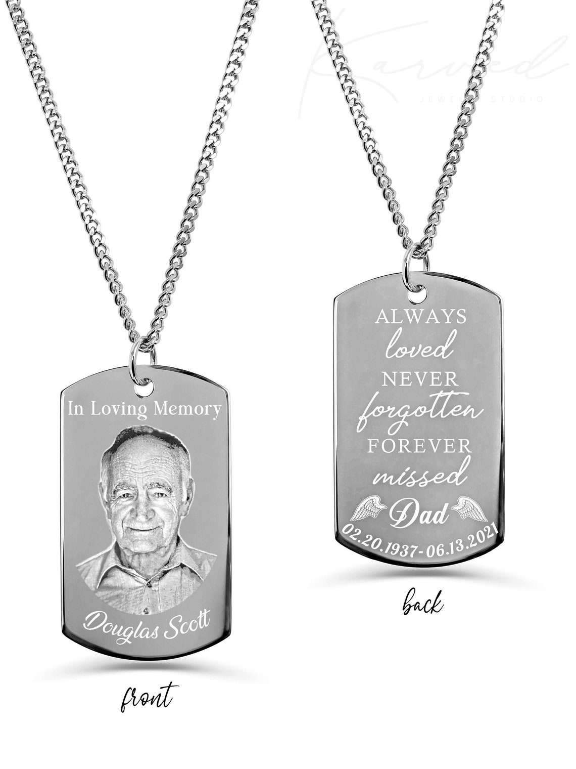 Memorial Jewelry Memorial Dog Tag in Memory Dog Tag Dad - Etsy