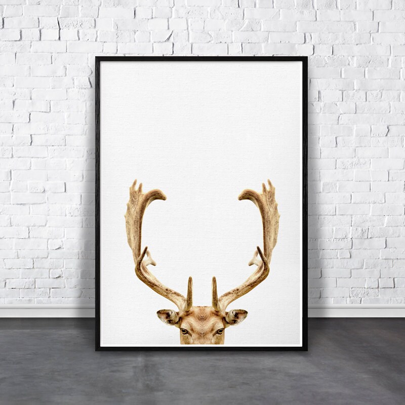 Deer Print Antler Wall Decor Printable Art Animal Print - Etsy