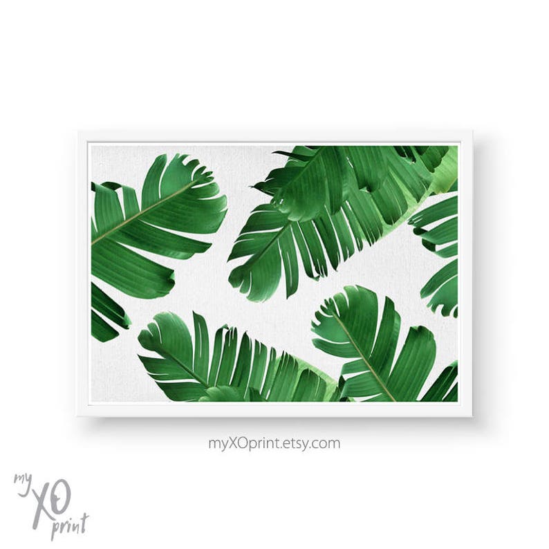 Tropical Printable Art Green Leaf Print Digital Download | Etsy