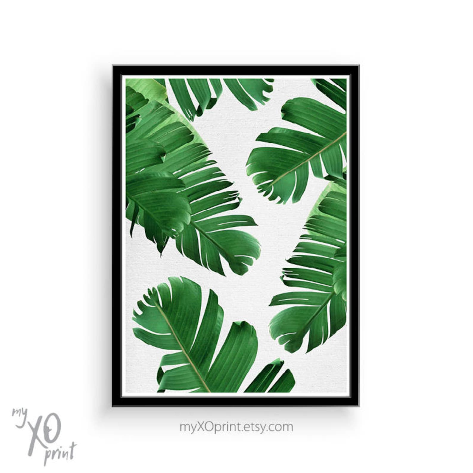 Tropical Printable Art Green Leaf Print Digital Download | Etsy