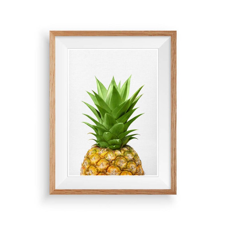 Tropical Print Pineapple Wall Art Pineapple Decor Kitchen - Etsy