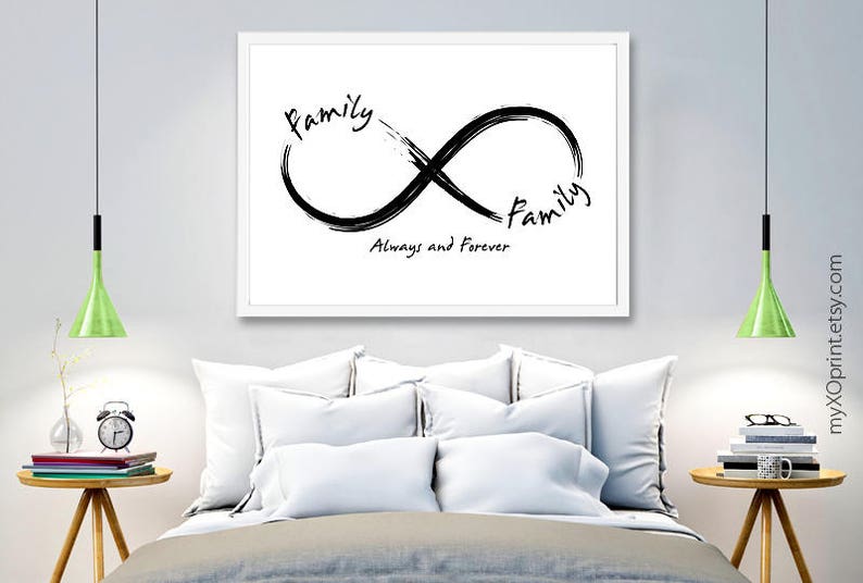 Family Print Infinity Print Family Home Decor Wall Art | Etsy