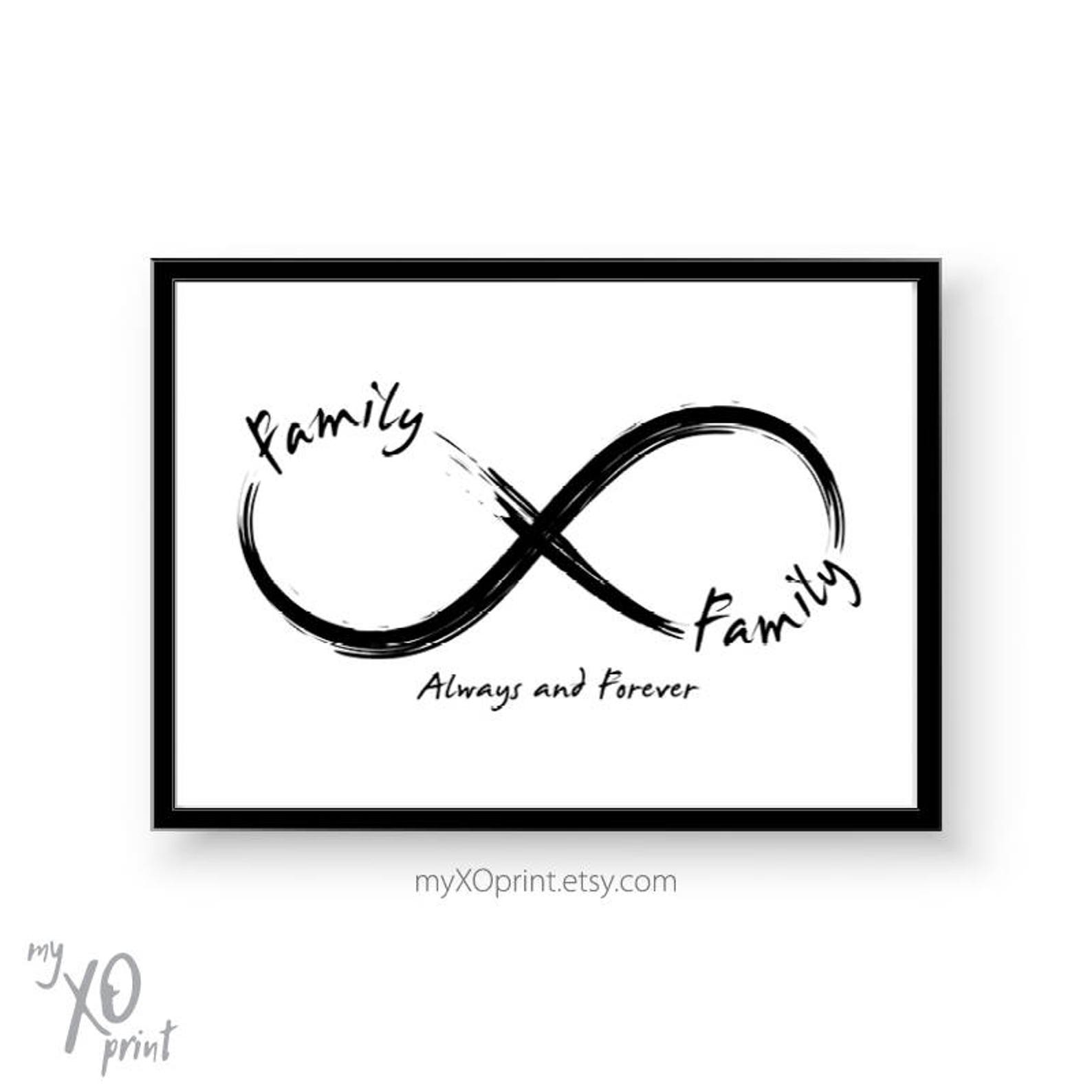 Family Print Infinity Print Family Home Decor Wall Art | Etsy