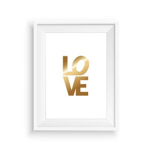 Love Poster Gold Love Printable Art Modern Love Sign Love - Etsy