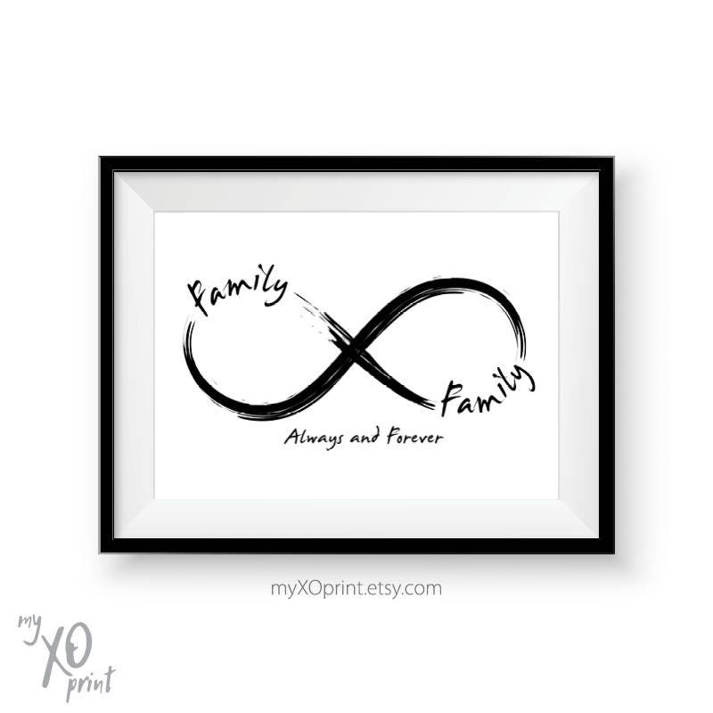 Family Print Infinity Print Family Home Decor Wall Art | Etsy
