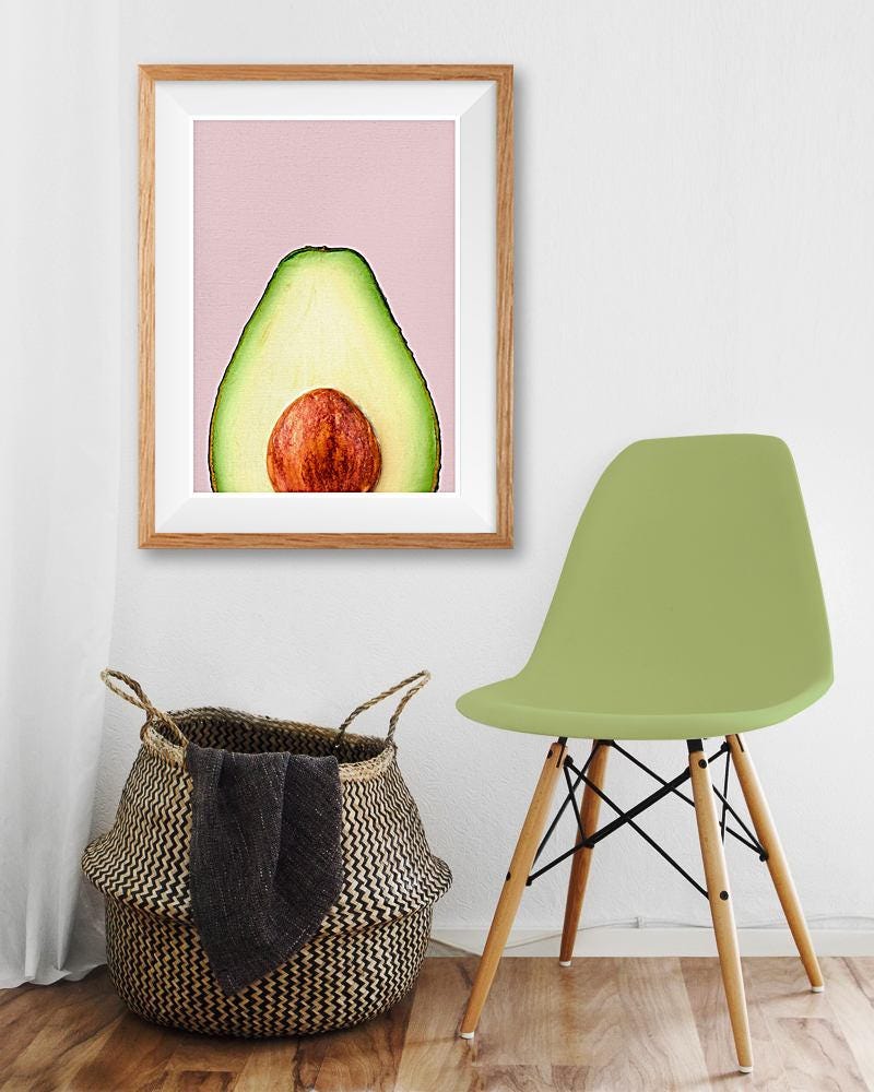 Avocado Print Kitchen Decor Printable Fruit Tropical Fruit - Etsy