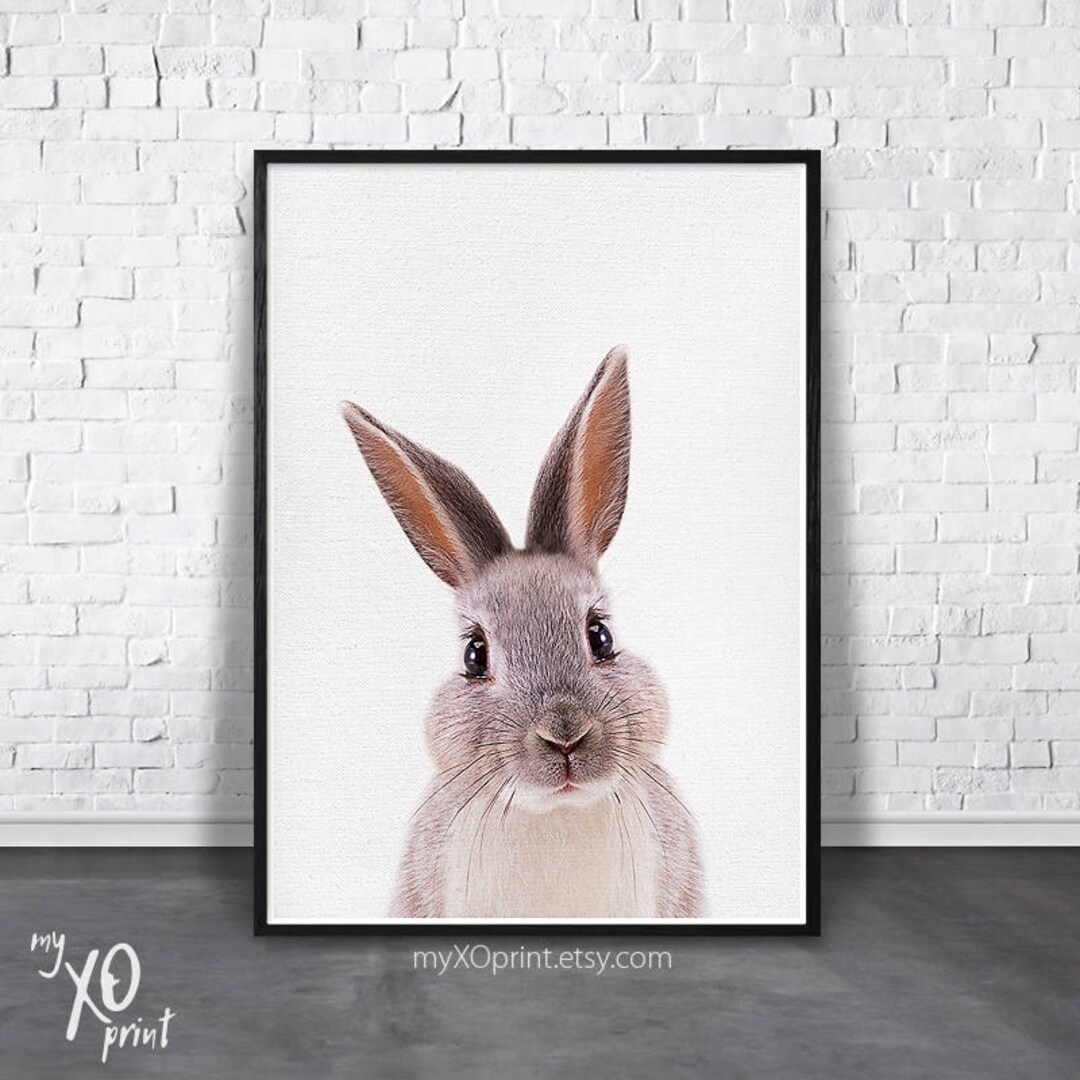 Rabbit Print, Nursery Wall Art, Bunny Print, Woodland Animal Wall Art ...