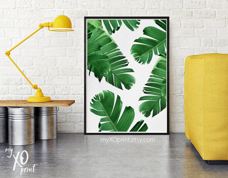 Tropical Printable Art Green Leaf Print Digital Download | Etsy