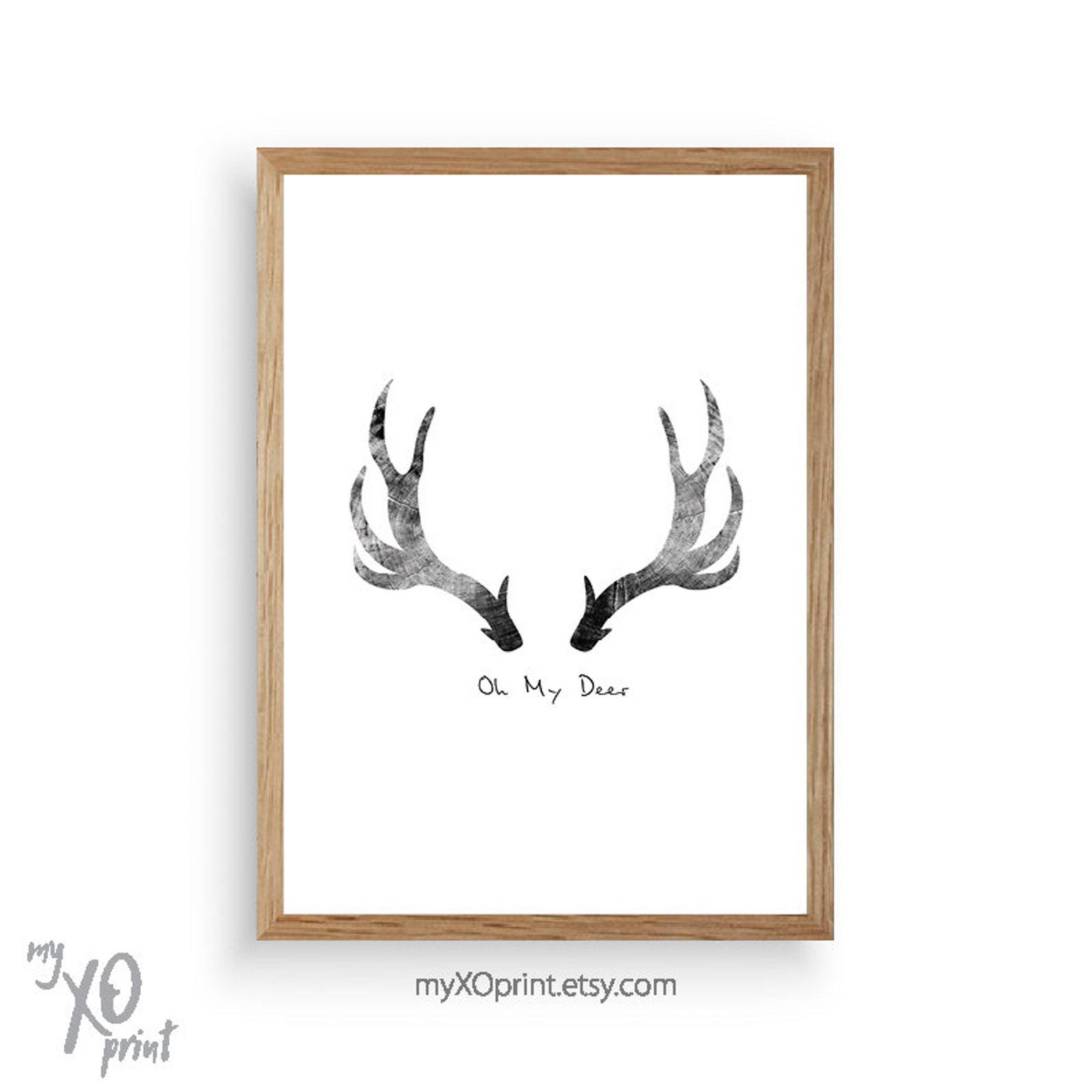 Antler Wall Decor Deer Antler Print Wood Texture Art Antler - Etsy