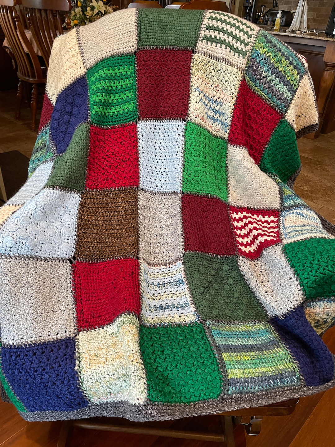 Throw - Color Block Sampler Throw/lap Blanket - Etsy