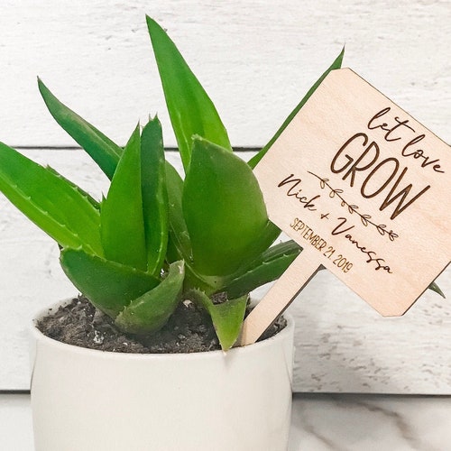 Let Love Grow Plant Name Tags Party Favor Picks Wedding | Etsy
