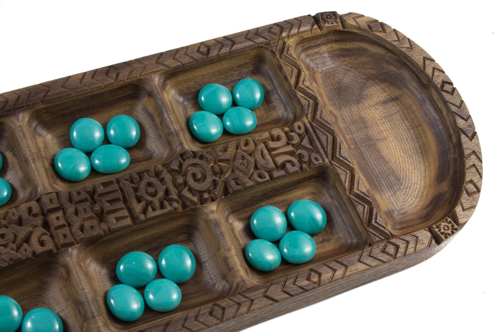 Engraved Walnut Mancala Game Board With Glass Gems | Etsy