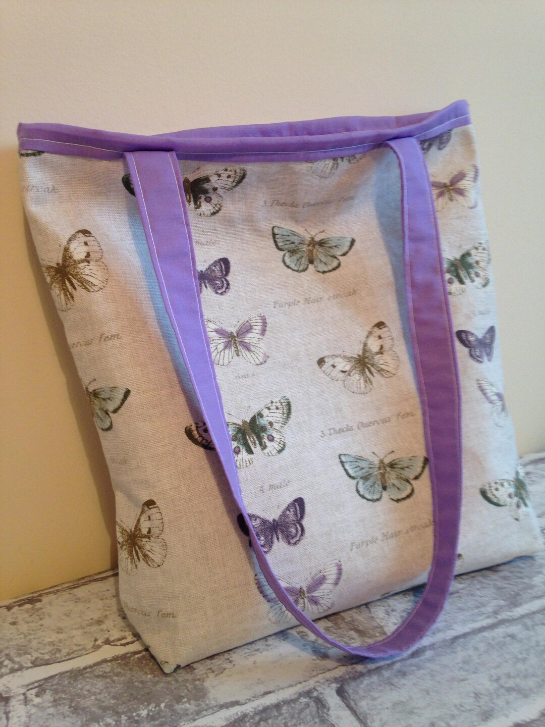 Ladies Tote Bag, Tote Bag, Butterfly Bag, Cotton Tote Bag, Lined Tote ...