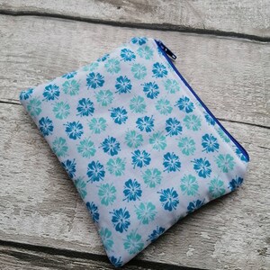 Floral Purse, Blue Purse, Floral Coin Purse, Coin Purse, Blue Flower ...