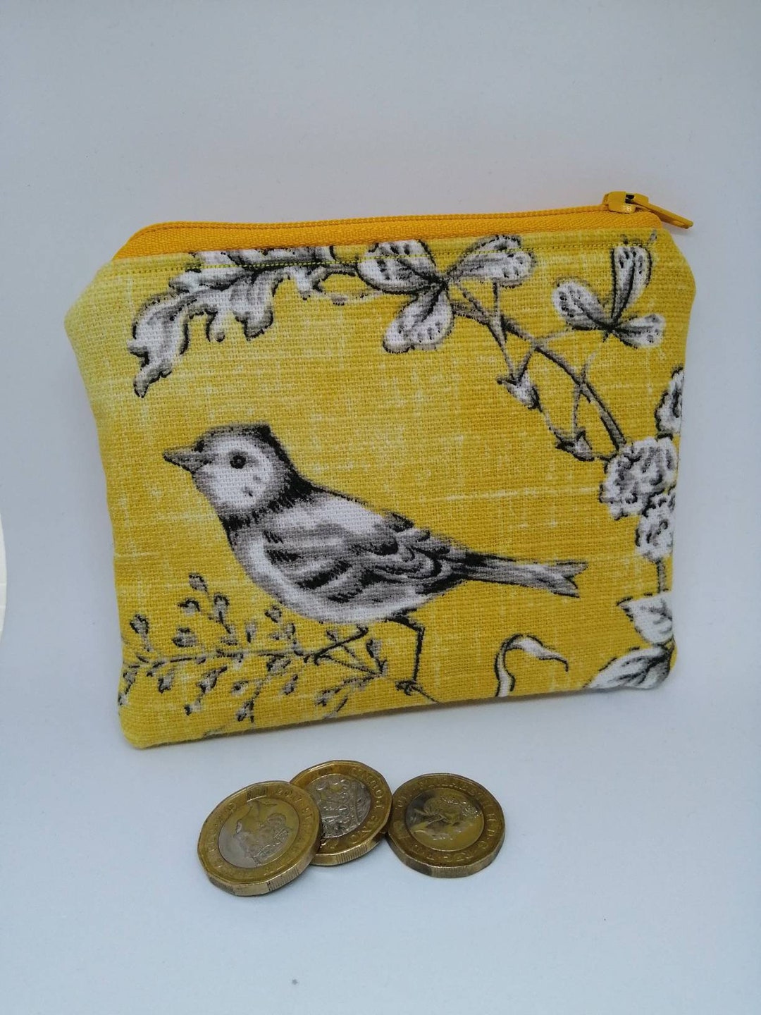 Yellow Purse Bird Purse Coin Purse Zip Purse Yellow Coin - Etsy