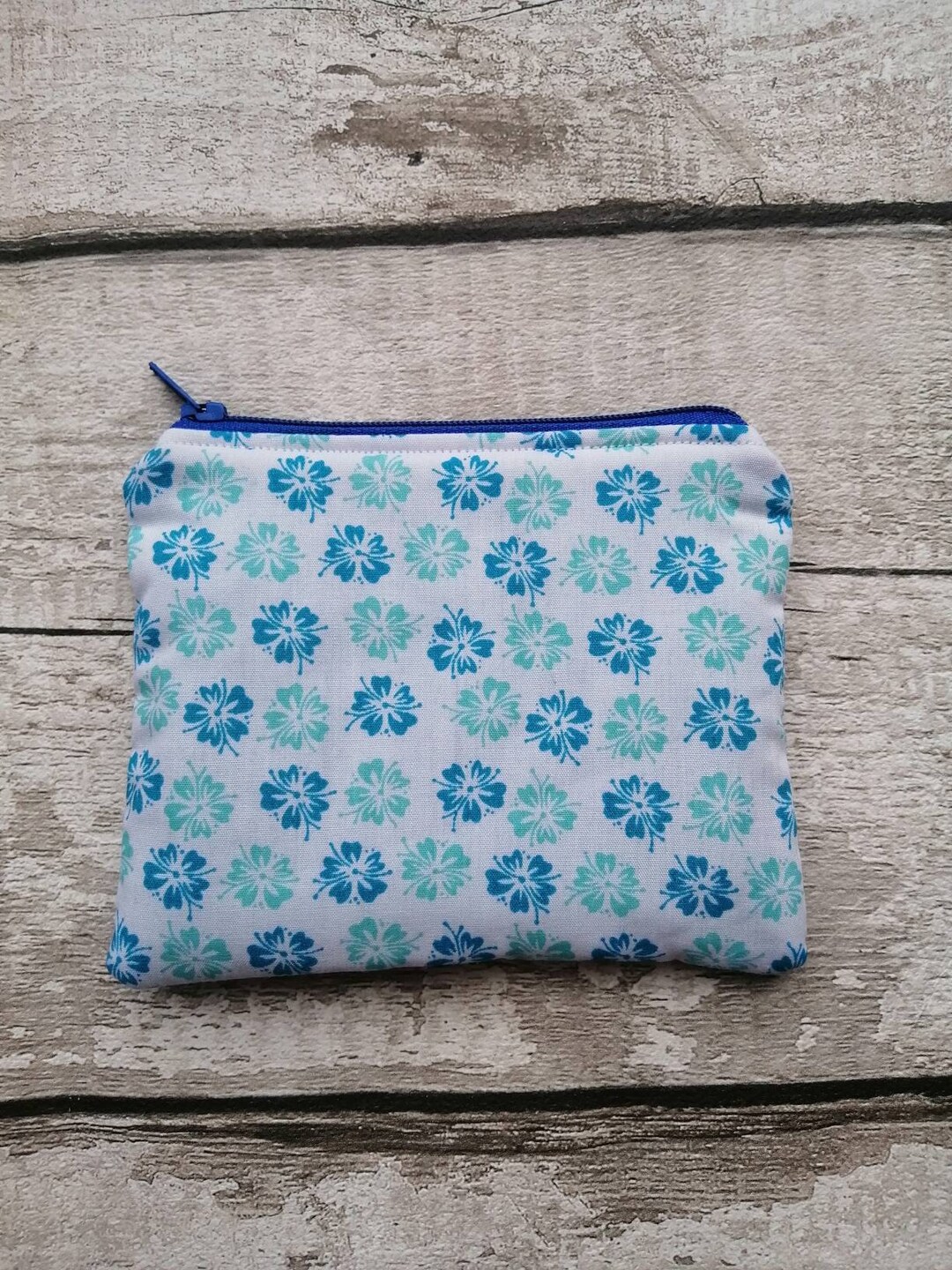 Floral Purse, Blue Purse, Floral Coin Purse, Coin Purse, Blue Flower ...
