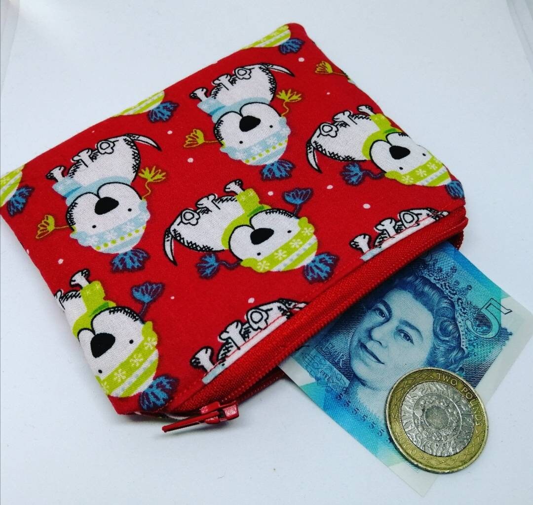 Dog Purse Red Purse Dog Coin Purse Xmas Purse Zipped - Etsy