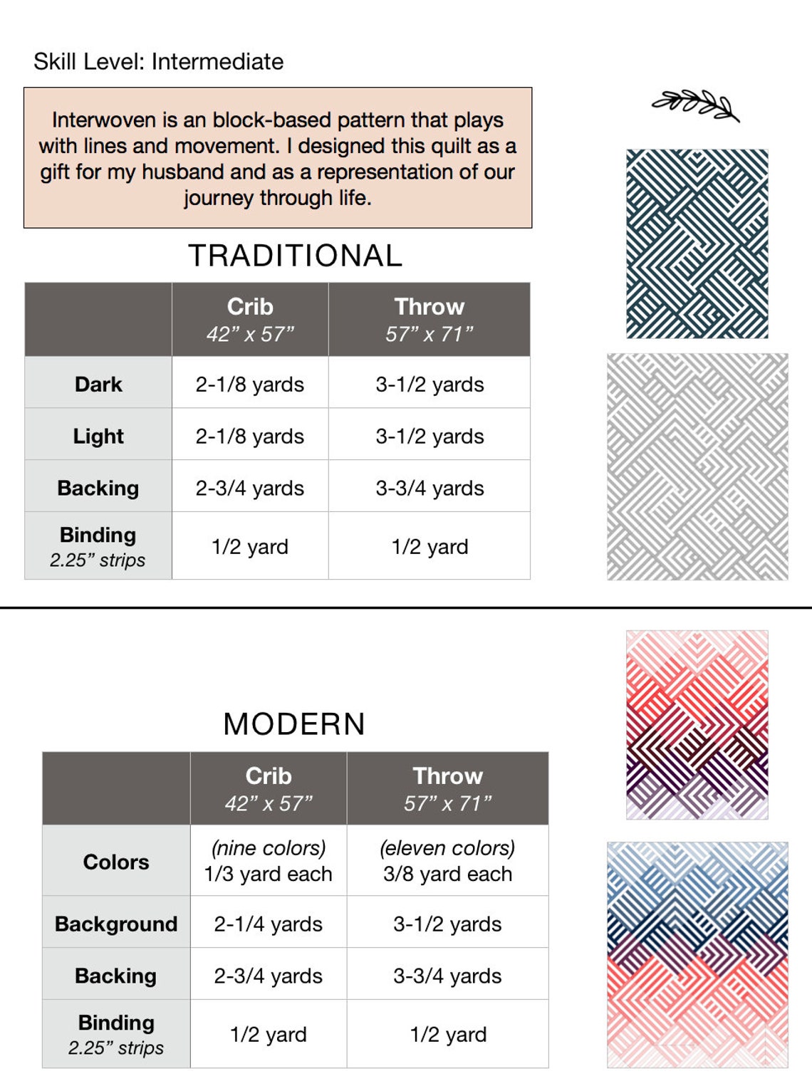 Interwoven Quilt Pattern PDF Download - Etsy