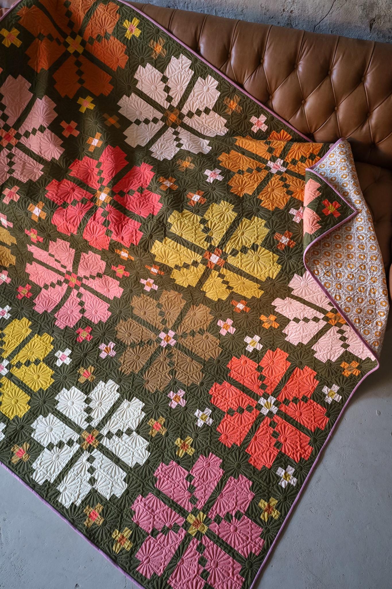 Knitted Blooms Quilt Pattern: PDF Download - Etsy
