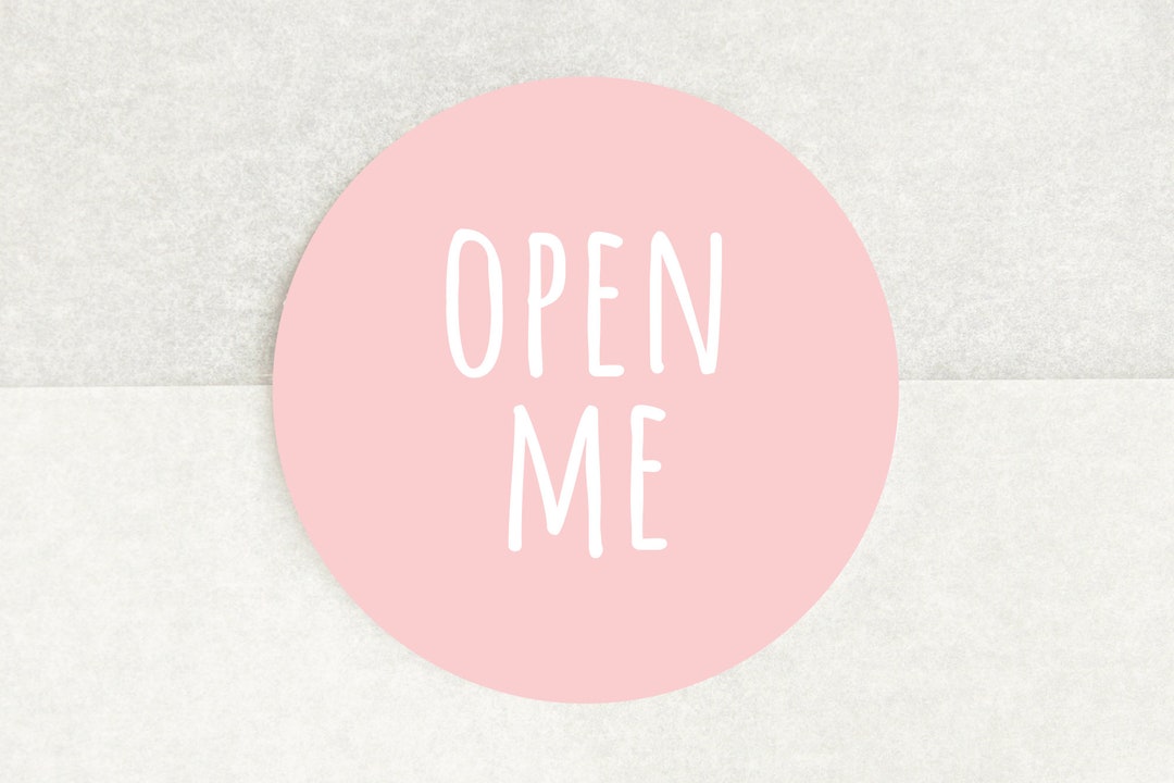 Open Me Stickers in Light Pink Sheet of 35 37mm Round Stickers - Etsy