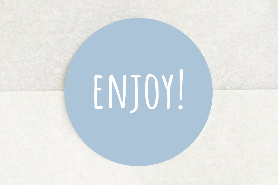 Enjoy Stickers in Blue Sheet of 35 37mm Round Stickers - Etsy