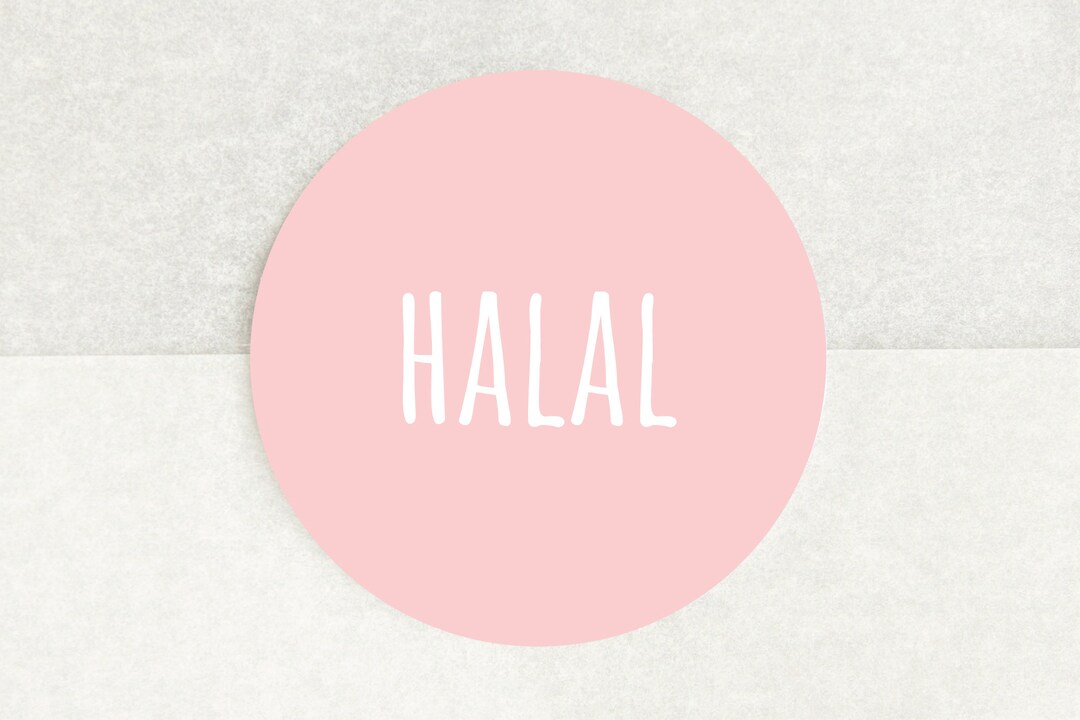 Halal Stickers in Light Pink Sheet of 35 37mm Round Stickers - Etsy