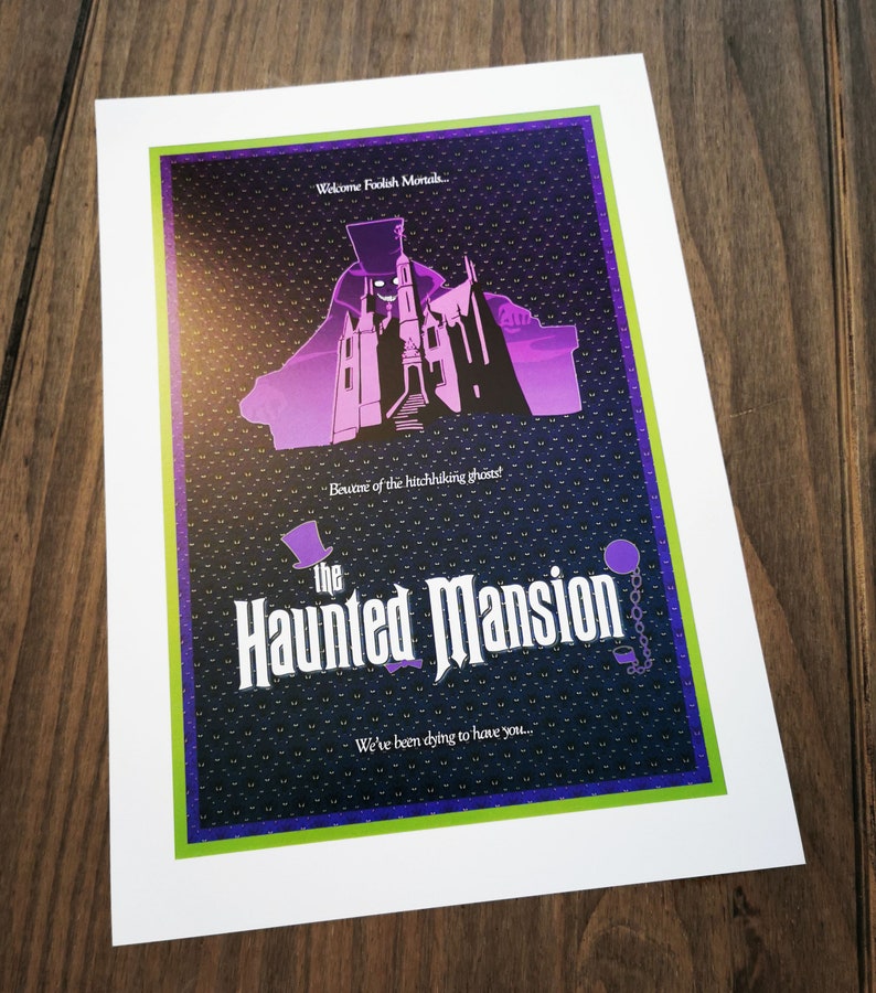 Haunted Mansion Disney Ride Poster A4 Sized | Etsy
