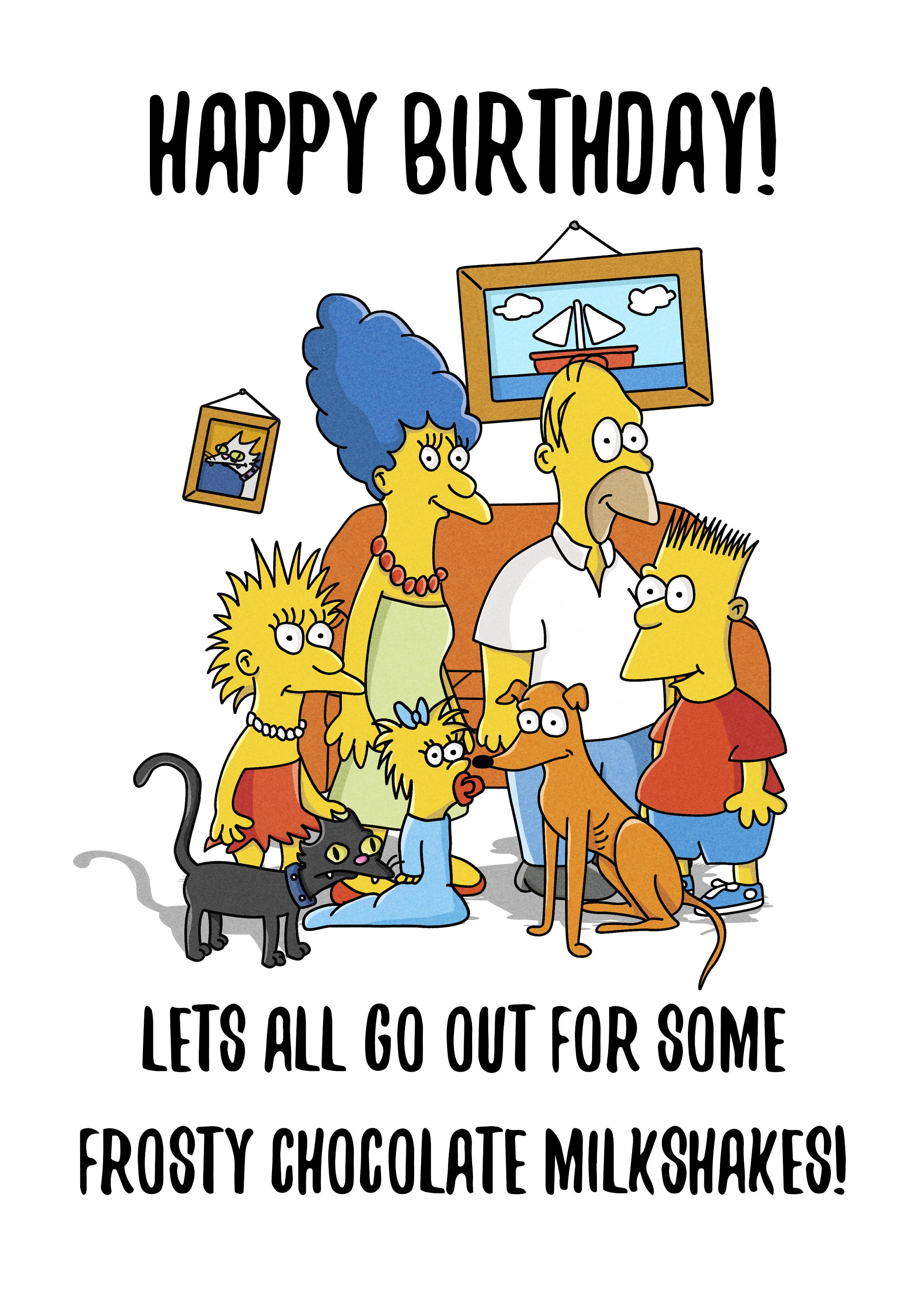 Frosty Chocolate Milkshakes! - the Simpsons - Funny Birthday Card - Etsy UK