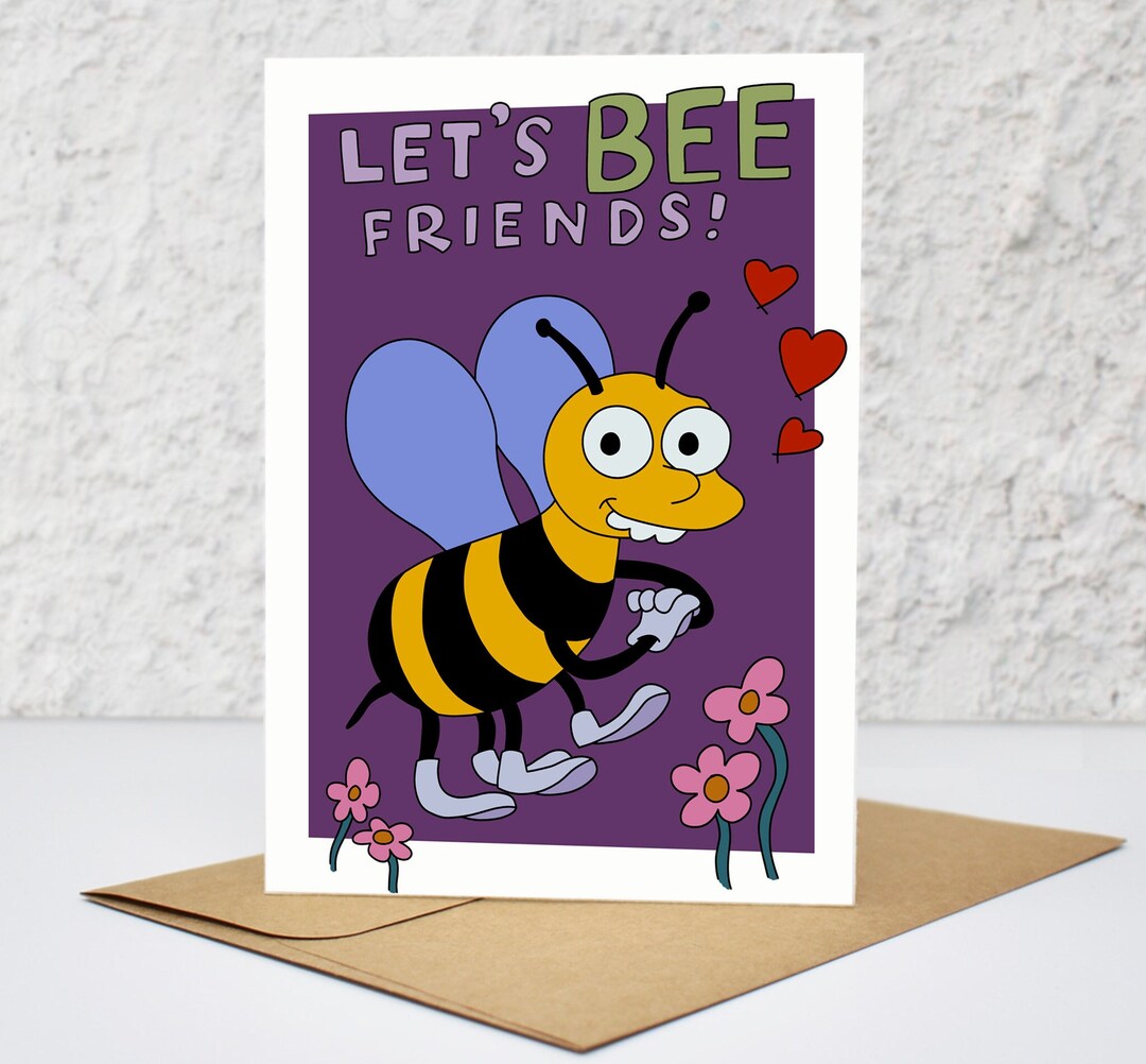 Let's Bee Friends - the Simpsons - Funny Greeting Card - Etsy