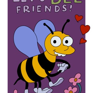 Let's Bee Friends - the Simpsons - Funny Greeting Card - Etsy