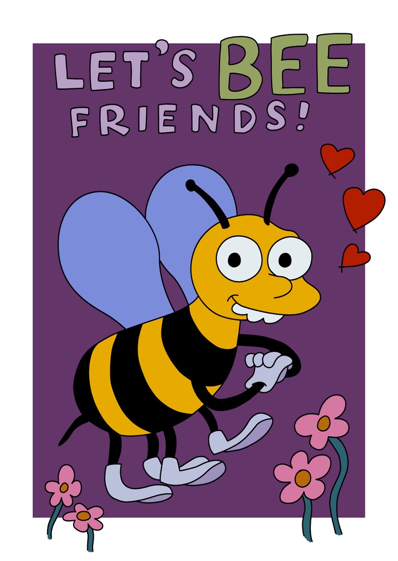 Let's Bee Friends - the Simpsons - Funny Greeting Card - Etsy